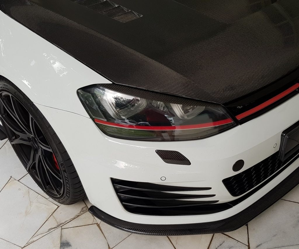 MK7 GTI Front Headlamp Washer Caps - Premium DeutschCarbon